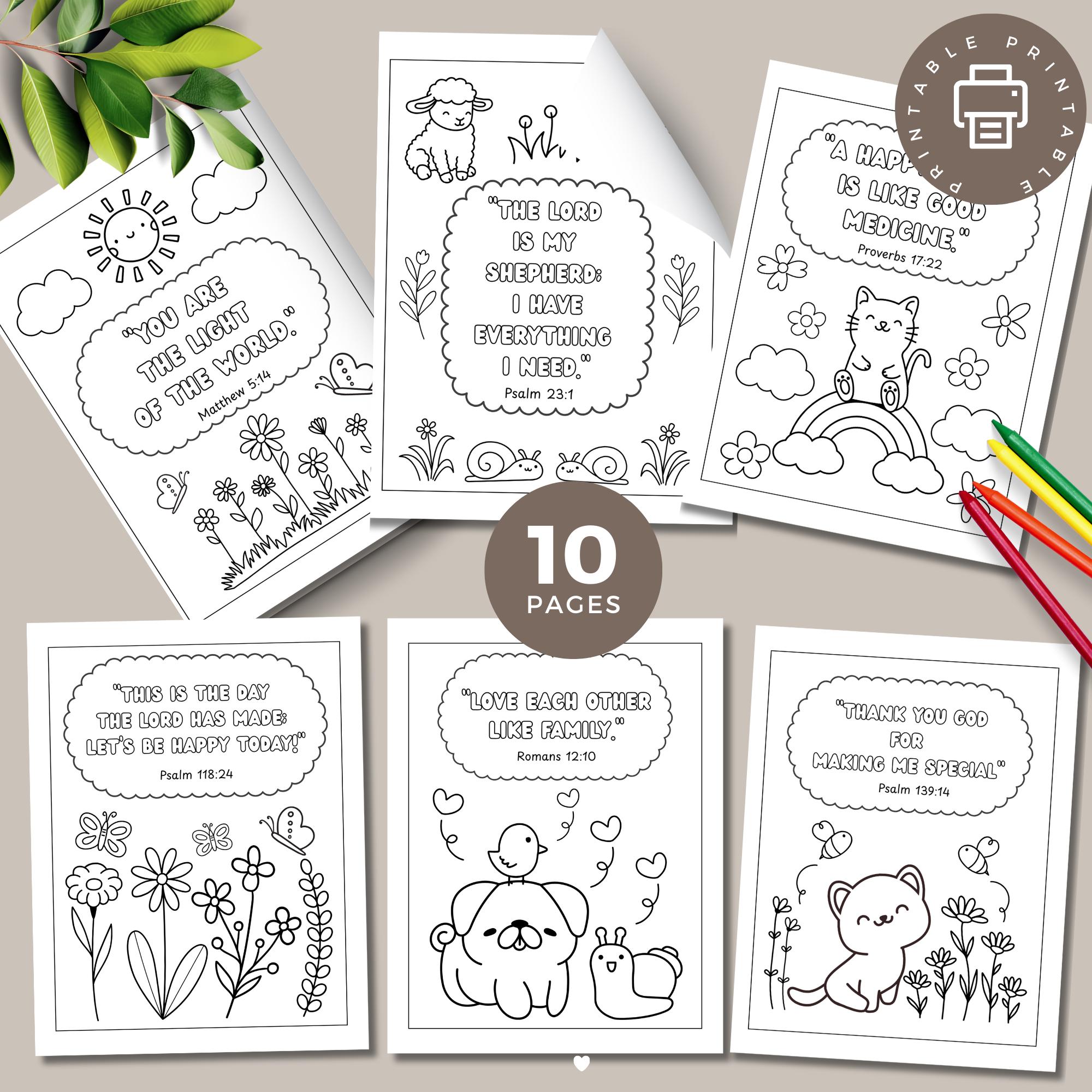 Psalm 23 Coloring Pages, Christian Bible Verses PDF - Etsy