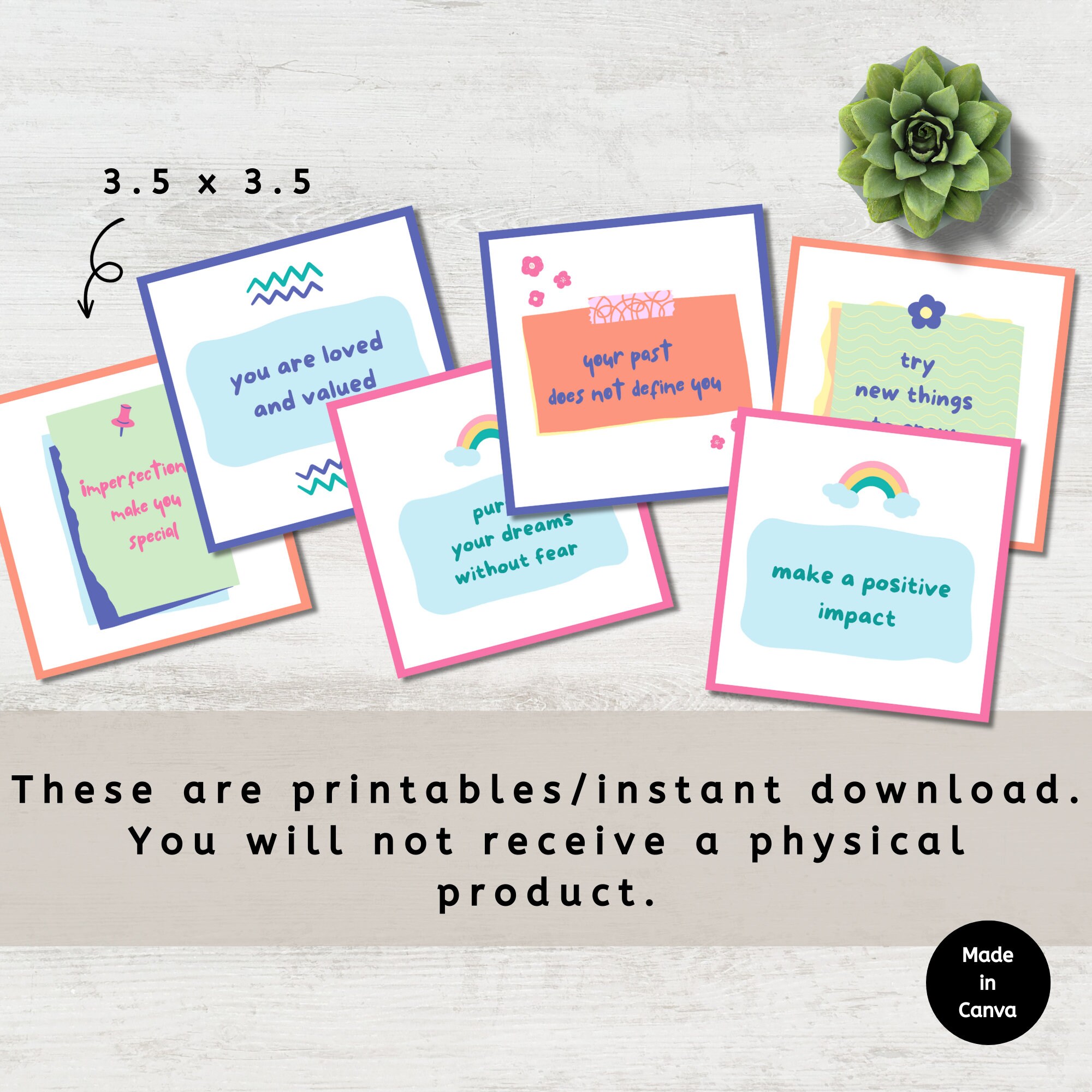 Positive Affirmation Cards for Teen Girls, Motivational Quotes ...