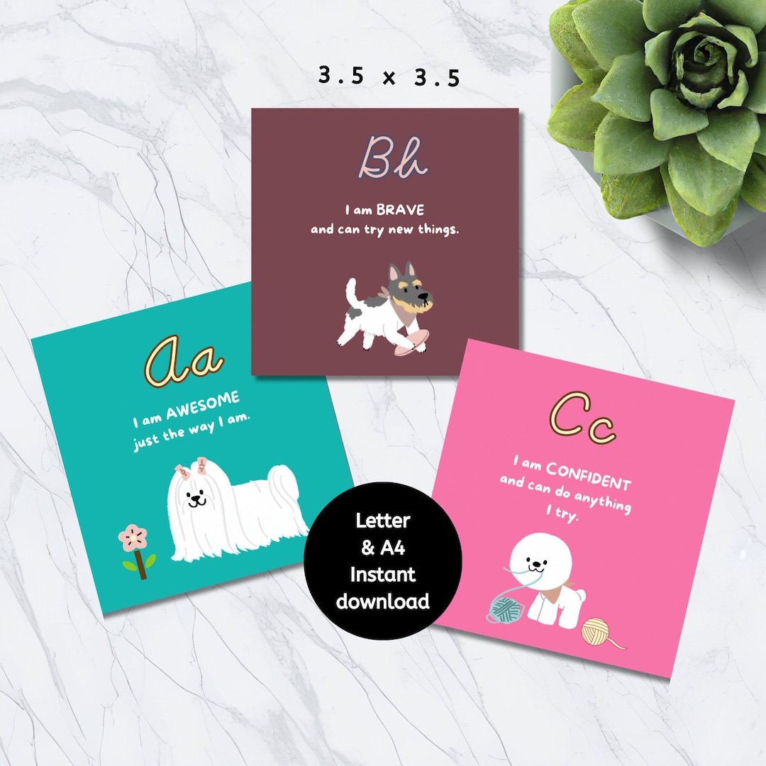 Alphabet Affirmation Cards, ABC Affirmations, Alphabet Flashcards ...