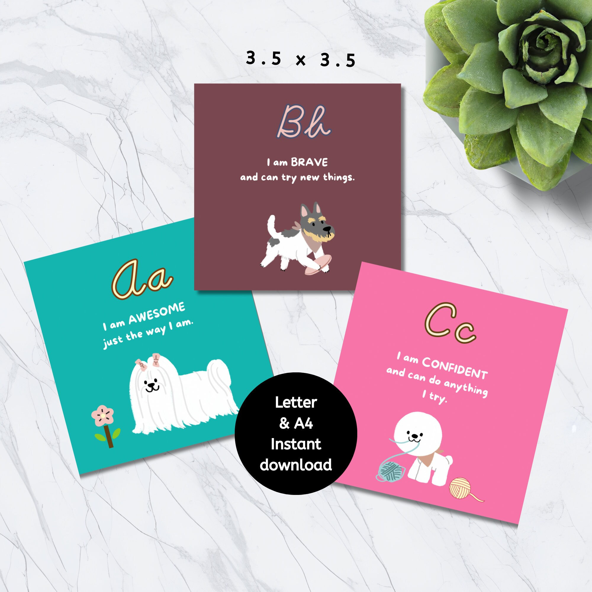 Alphabet Affirmation Cards, ABC Affirmations, Alphabet Flashcards ...