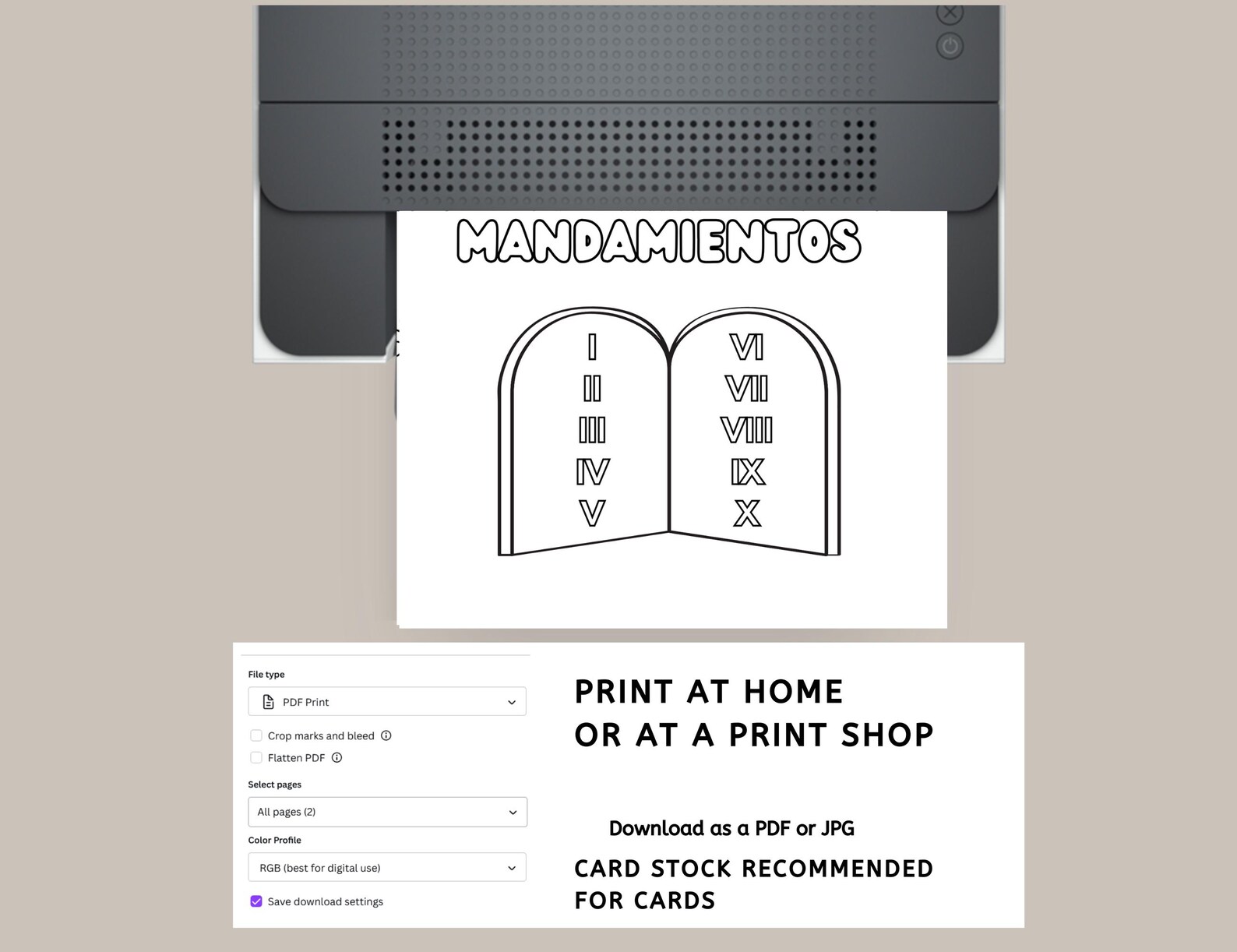 10 Commandments in Spanish Printable Coloring Pages for Preschoolers ...