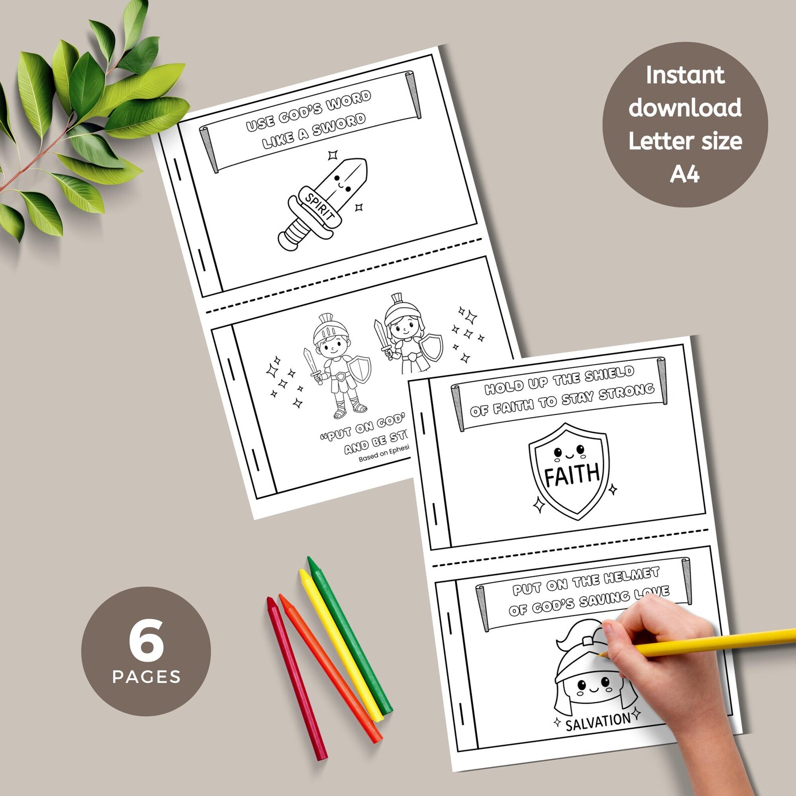 Armor of God Printable Activity Sheets, Mini Coloring Pages, Bible ...