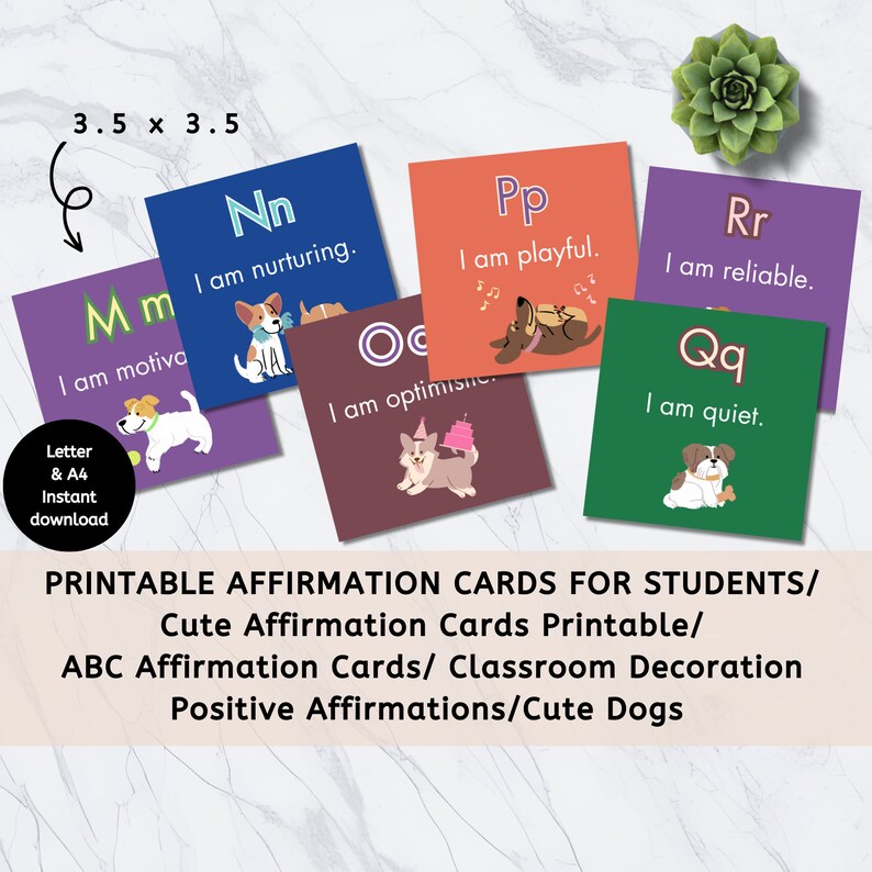 Preschool Affirmation, Alphabet Affirmation Cards, Alphabet Flash Cards ...
