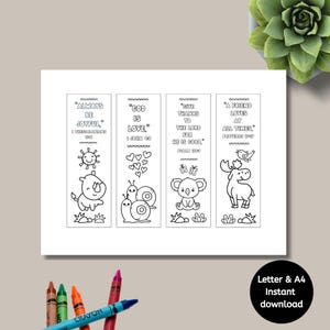 Kids Bible Verse Coloring Bookmark Printable, Sunday School Craft ...