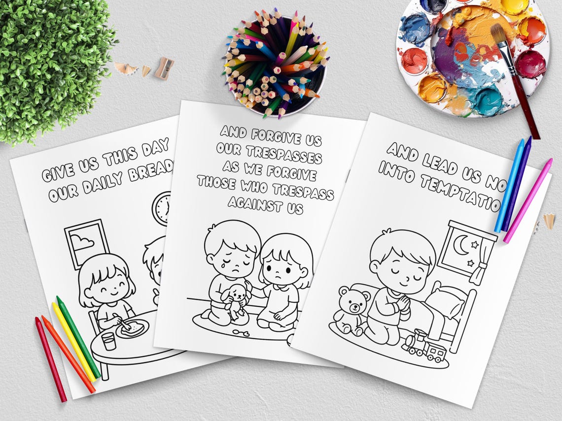 Lord's Prayer Coloring Pages, Our Father Activity for Kids, Sunday ...