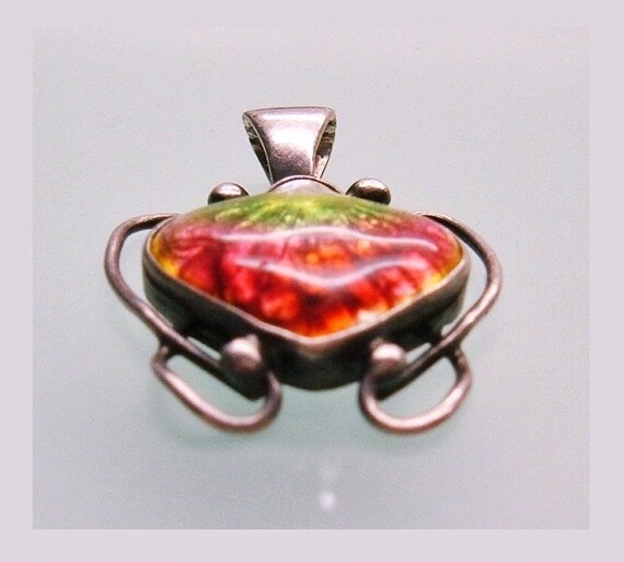 Rare Antique Newlyn Enamel Strawberry Silver Pendant … - Gem