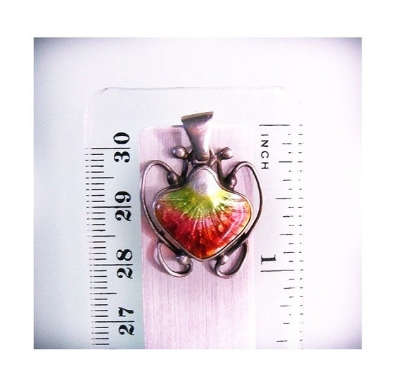 Rare Antique Newlyn Enamel Strawberry Silver Pendant … - Gem