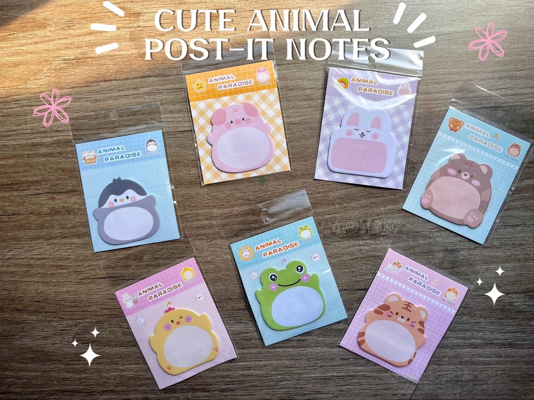 Animal Sticky Notes, Animal Notes, Cute Stationary, Cute Note Taking - Etsy