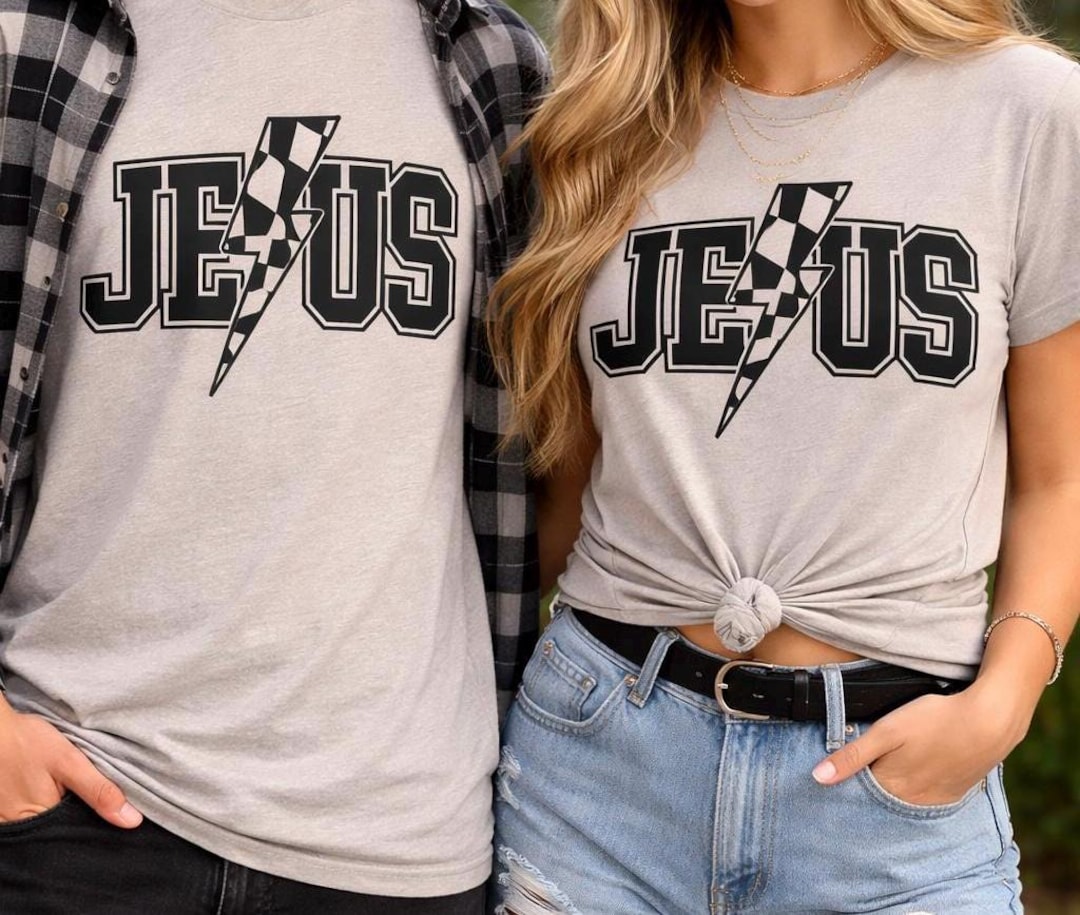 JESUS Lightning Bolt Christian T-shirt, Faith Based Graphic Tee, Unisex ...