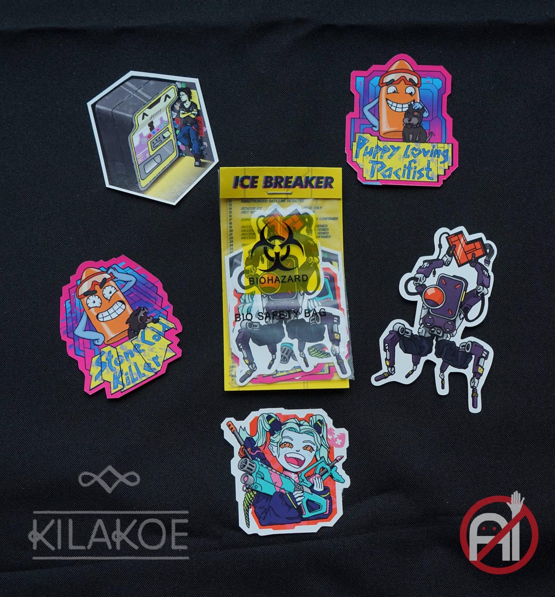 Cyberpunk ICE Breaker Sticker Pack Flathead,rebecca,skippy,brendan - Etsy