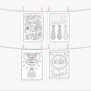 Father's Day Card Bundle, Printable Father's Day Coloring Pages, Father ...