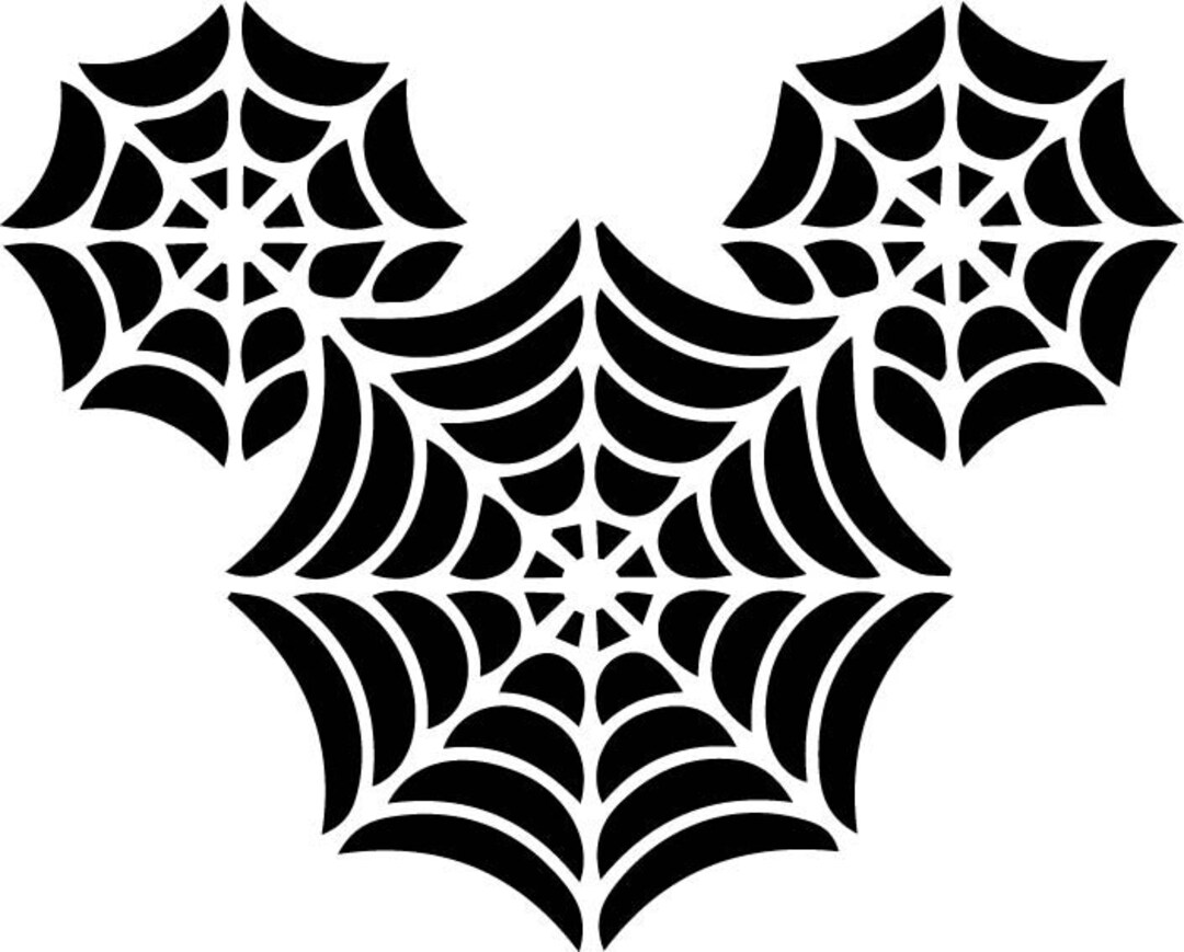 Digital Halloween Mickey Head Spiderweb Silhouette Download - Etsy