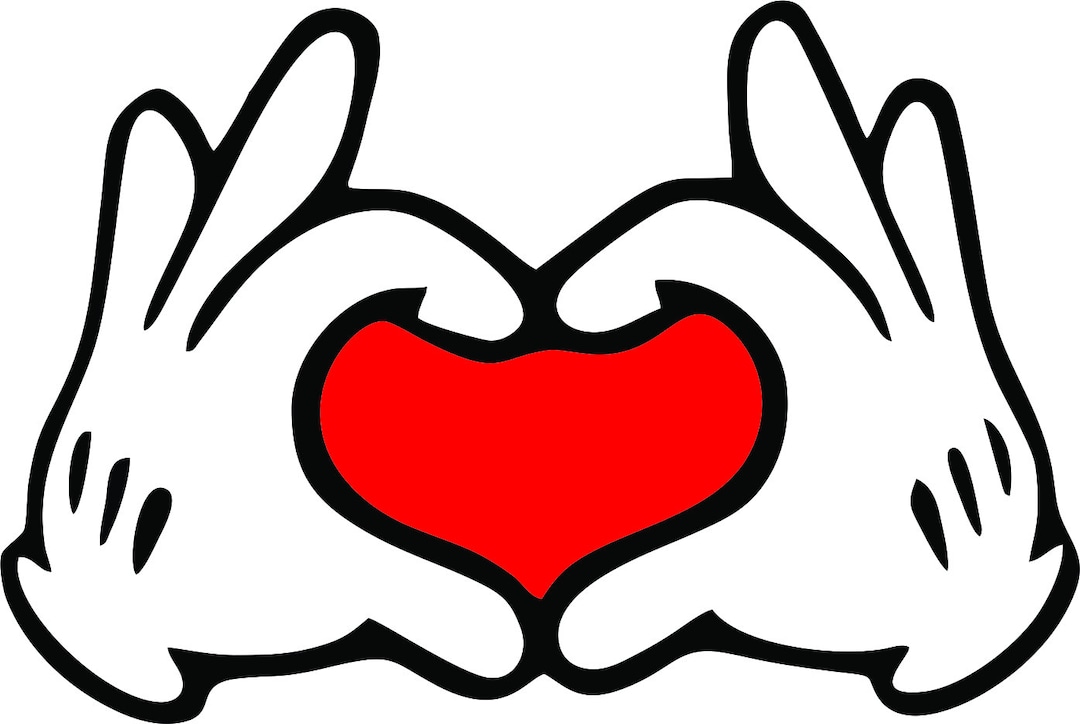 Digital Mickey Hands With Heart Download - Etsy