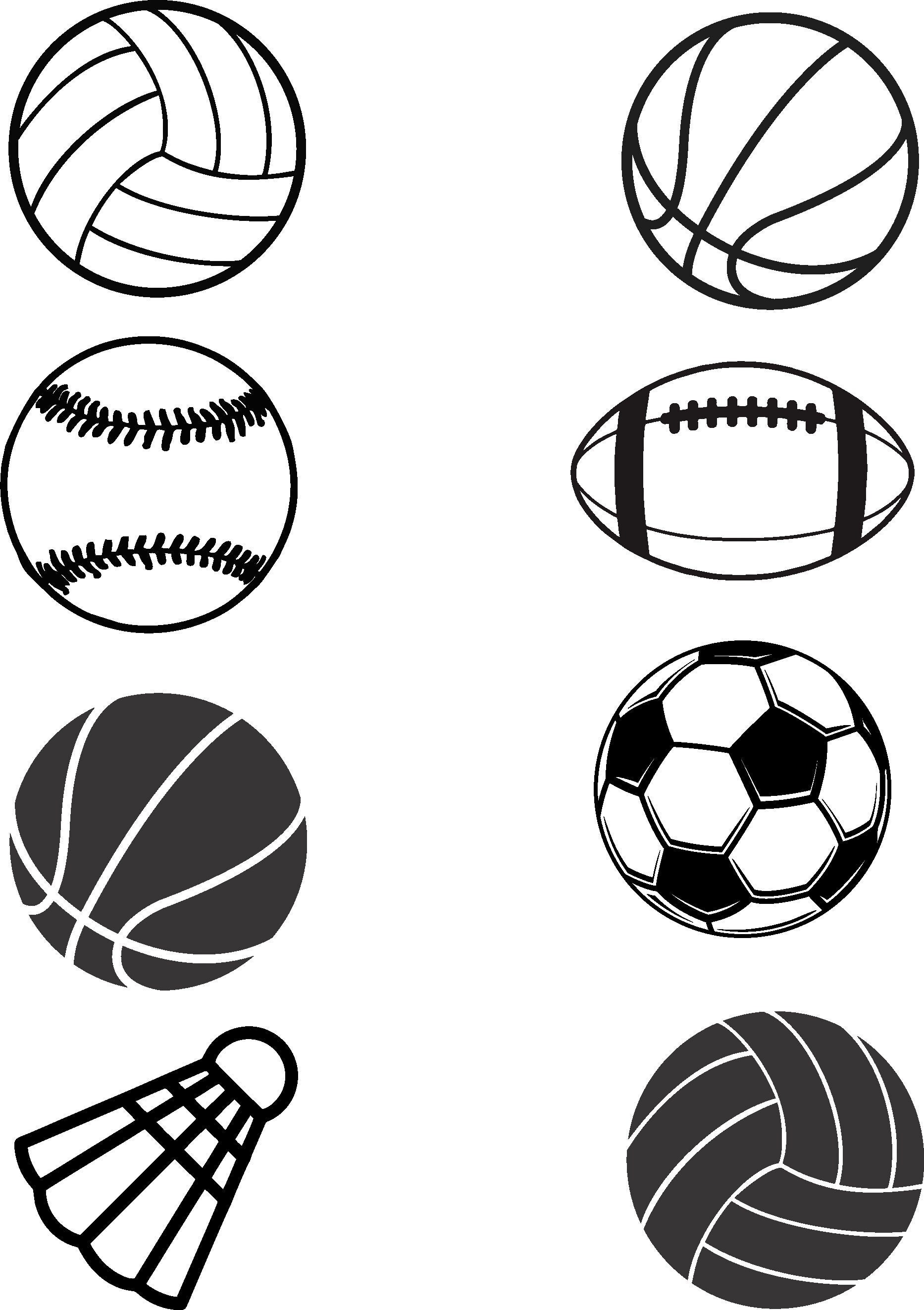 Sports Ball Digital Download Pack - Etsy