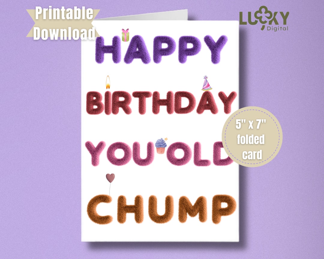 Funny Printable Birthday Card for Friend Printable Greeting Card ...