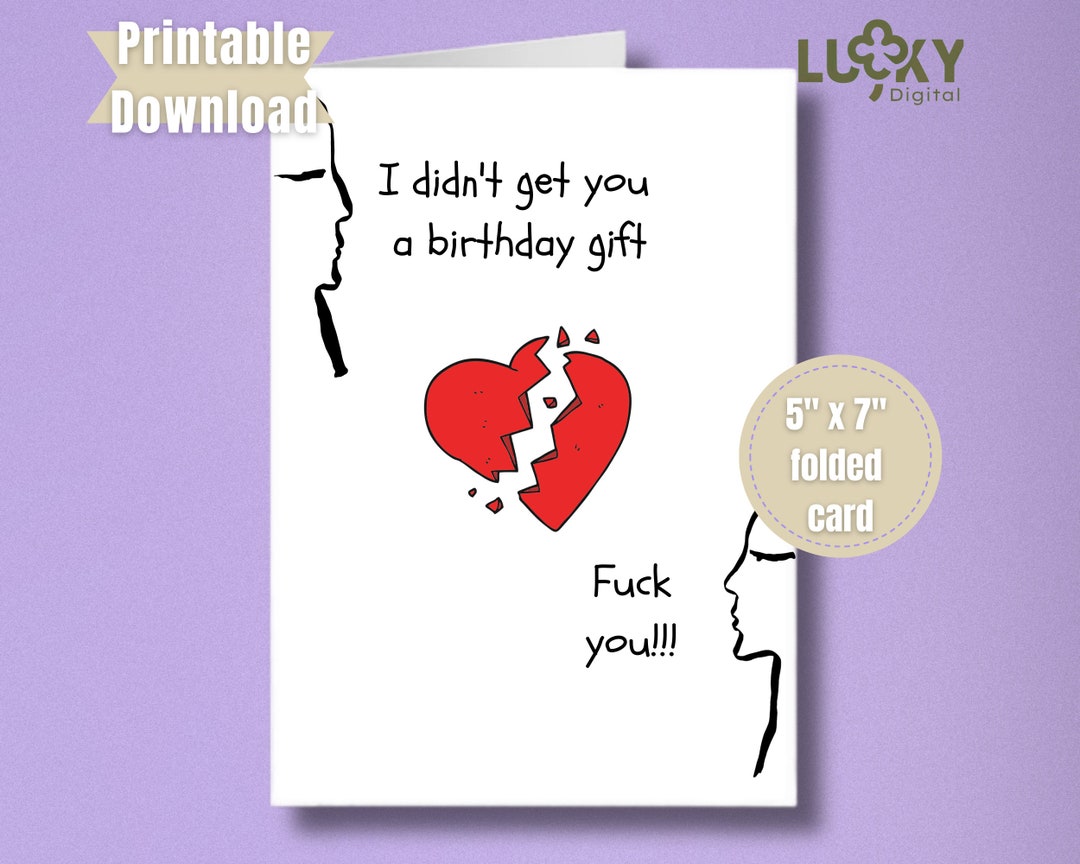Funny Printable Birthday Card for Friend Printable Card Instant ...