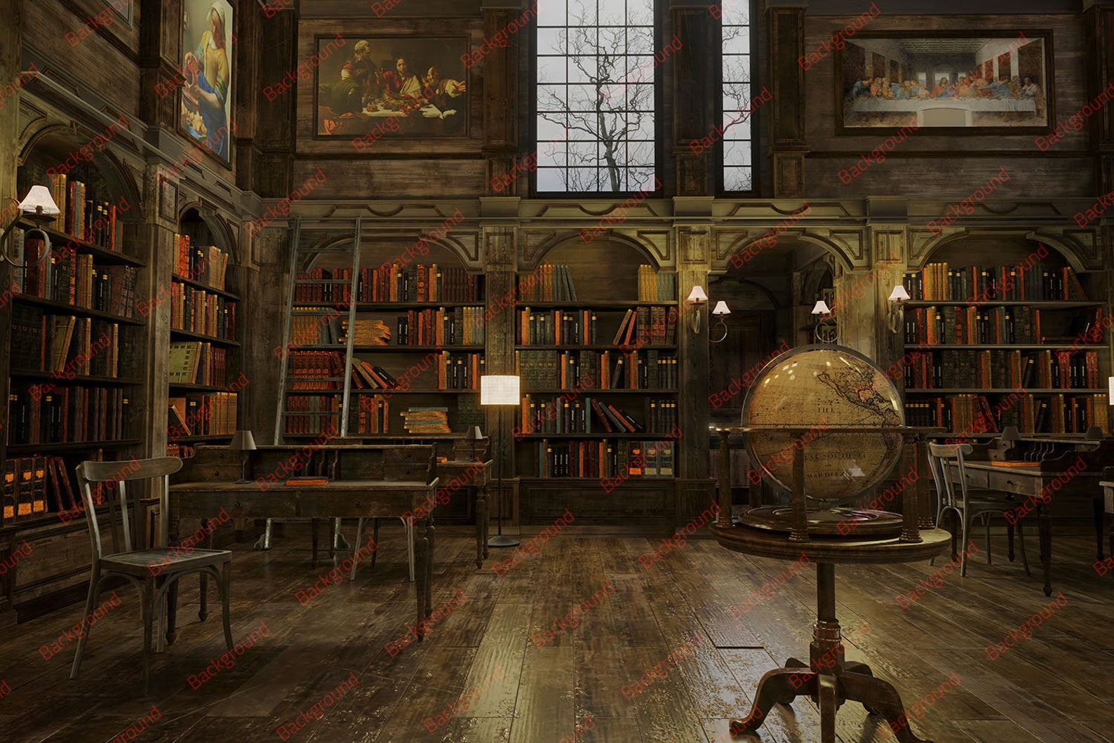 Creepy Library Bundle Backgrounds for Photography Compositions Digital ...