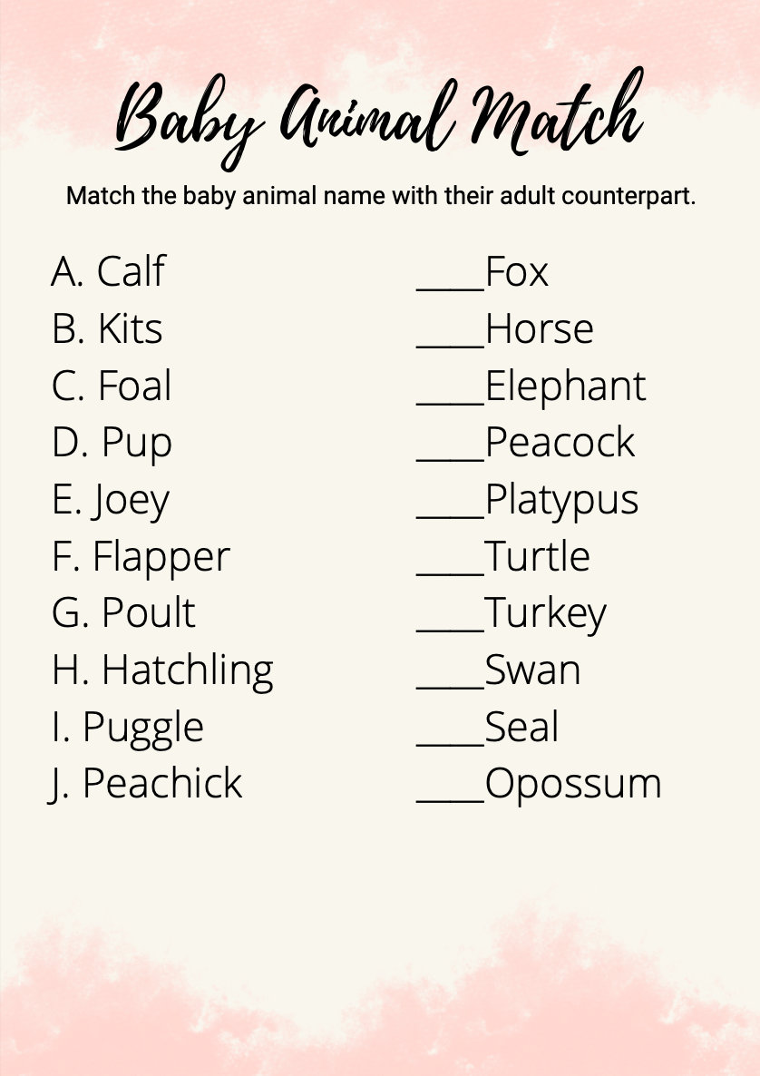 3 Baby Shower Games With Pink Theme and Answer Keys: Baby Word Scramble ...