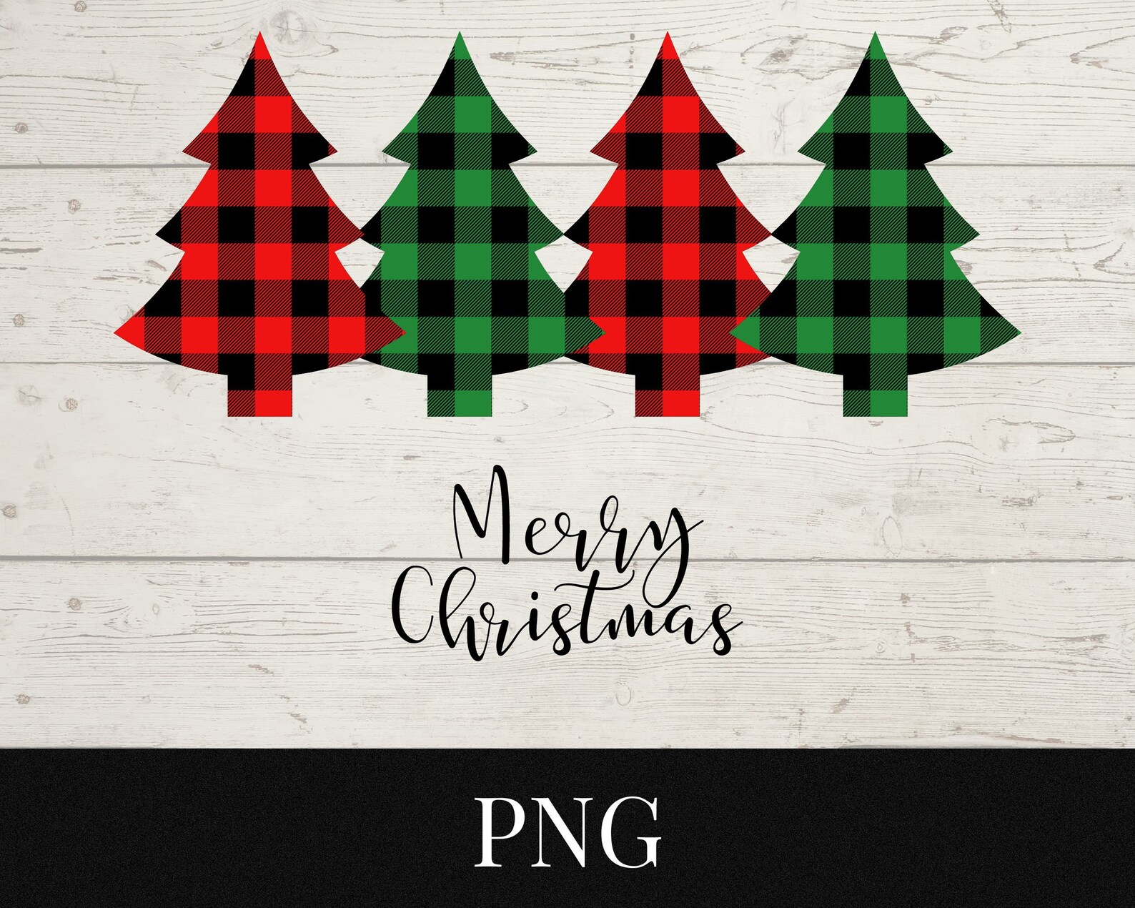 Merry Christmas Plaid Trees PNG| Digital Download - Etsy