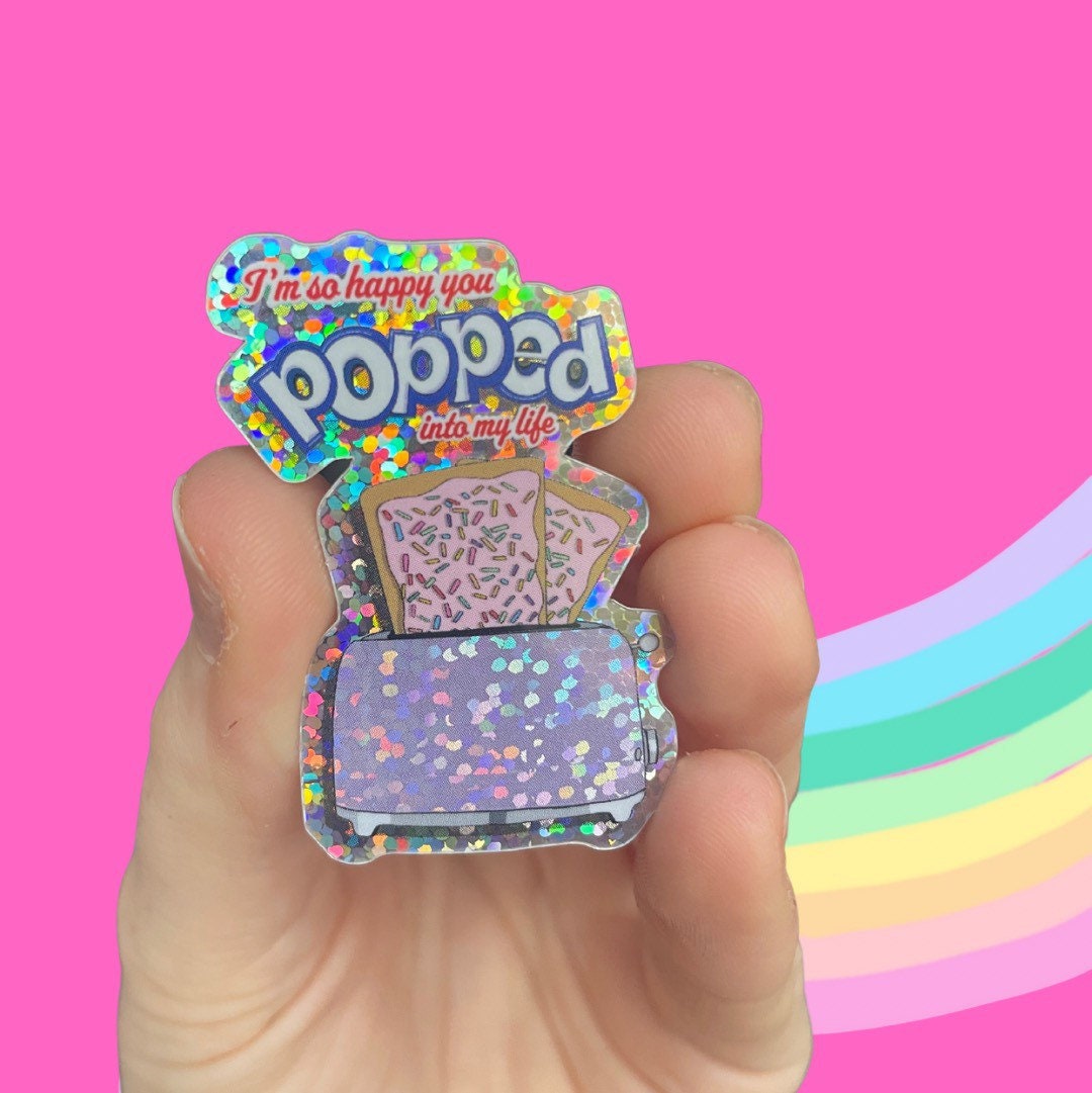 Pop Tart Pastry Inspired Sticker | Love Sticker | Glitter Pop Tart - Etsy