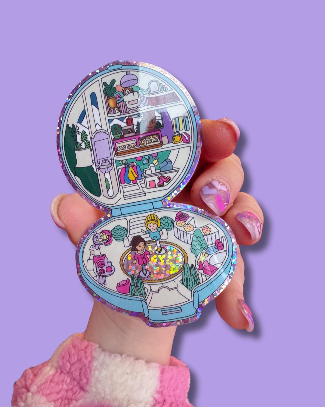 1990s Vintage Bluebird Polly Pocket Compact Inspired Decal Laptop ...