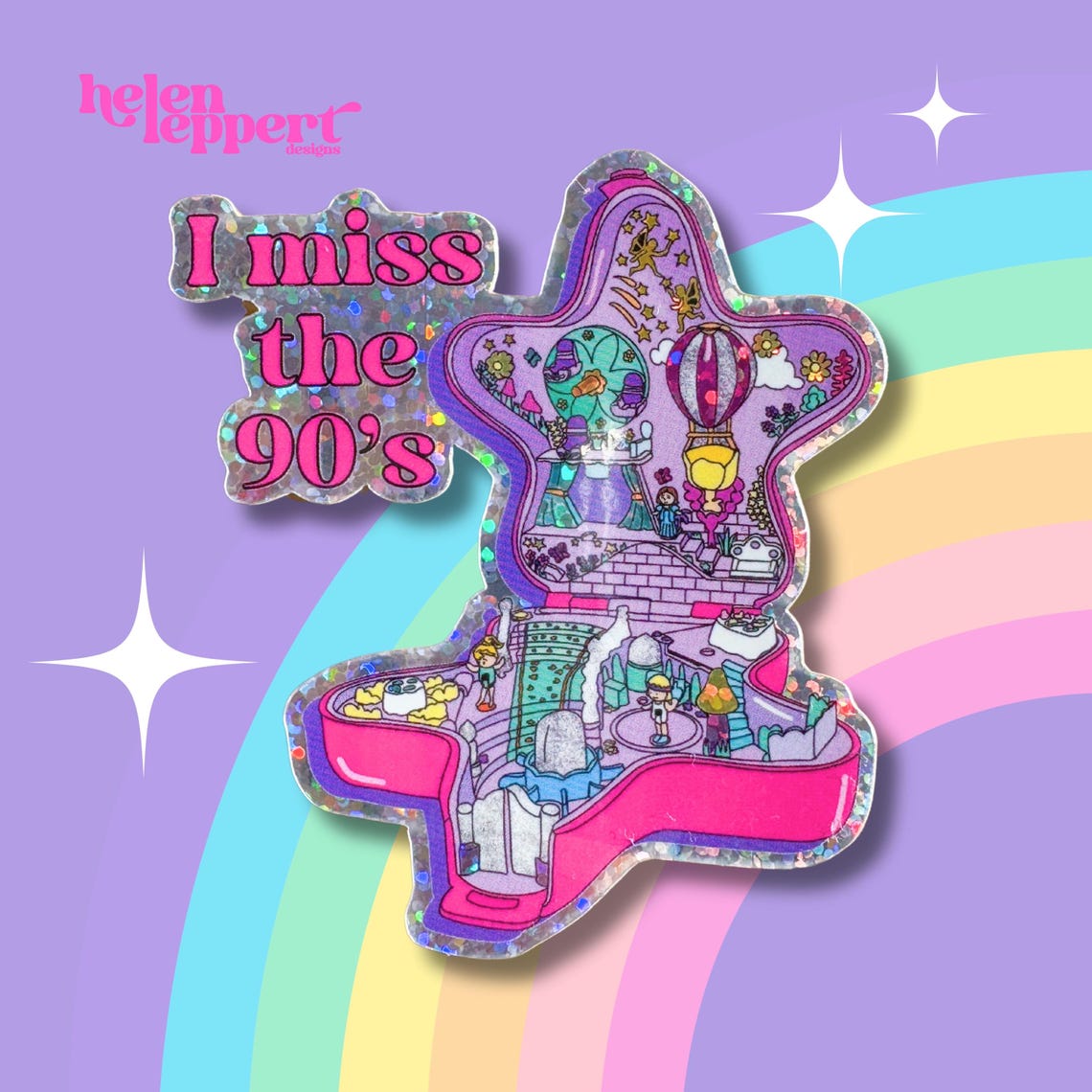 1990s Vintage Bluebird Polly Pocket Compact Inspired Decal Laptop ...