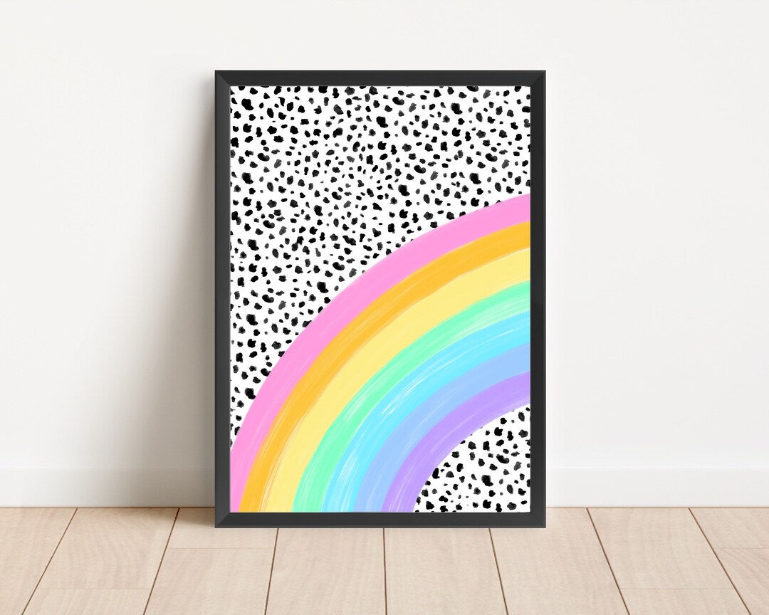 Rainbow Dalmatian Spot Print - Etsy
