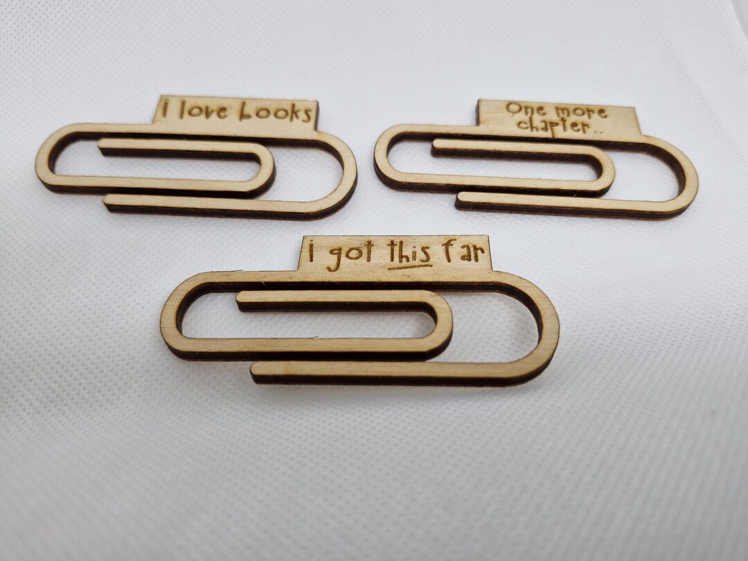 Wooden Oversized Paperclip Bookmark With Quote Novelty Gift for Book ...