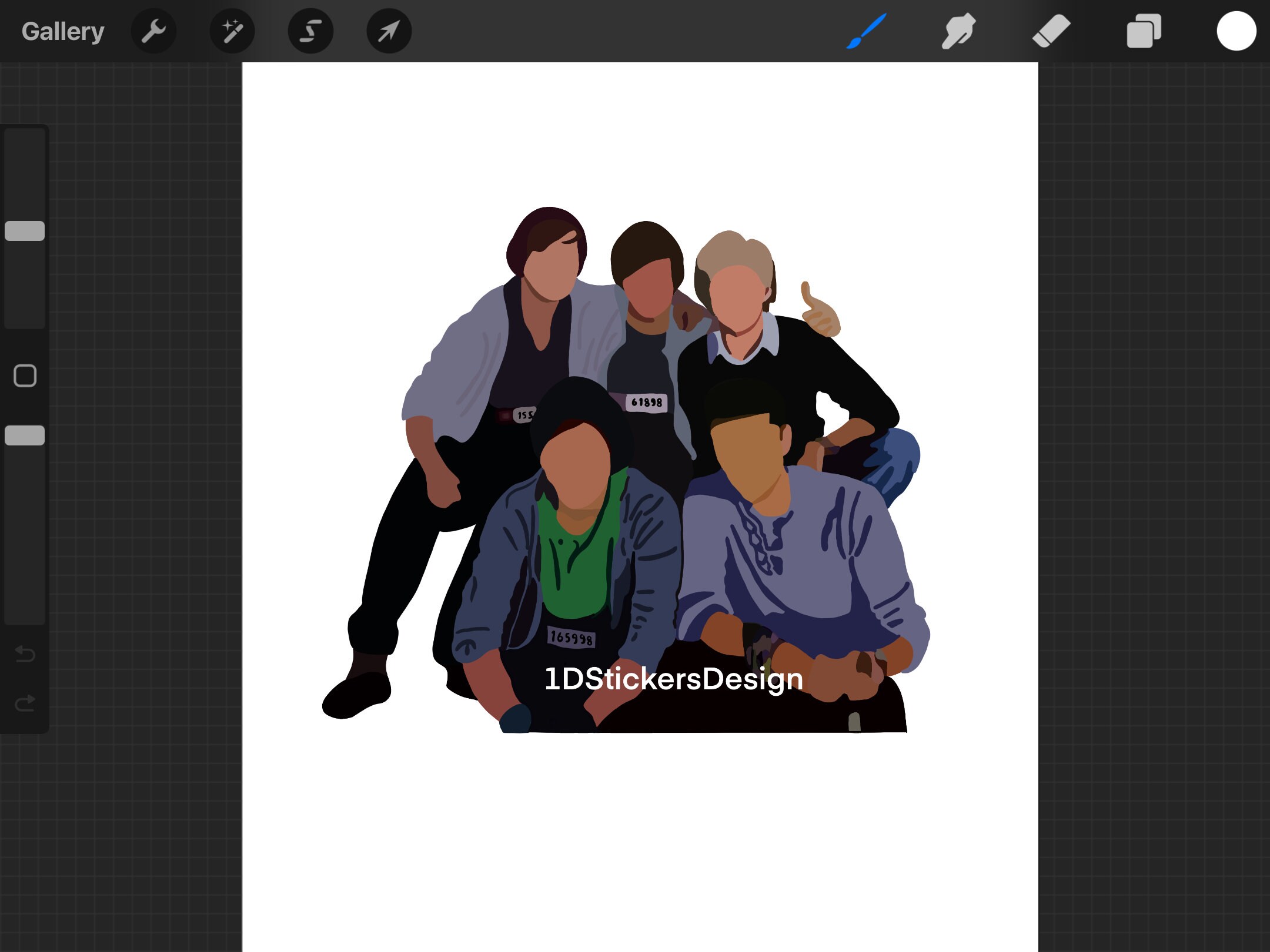 Printable Image of a One Direction Digital Drawing. - Etsy