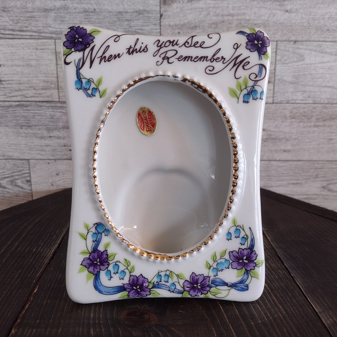 Vintage Enesco when This You See Remember Me Small Porcelain Frame ...