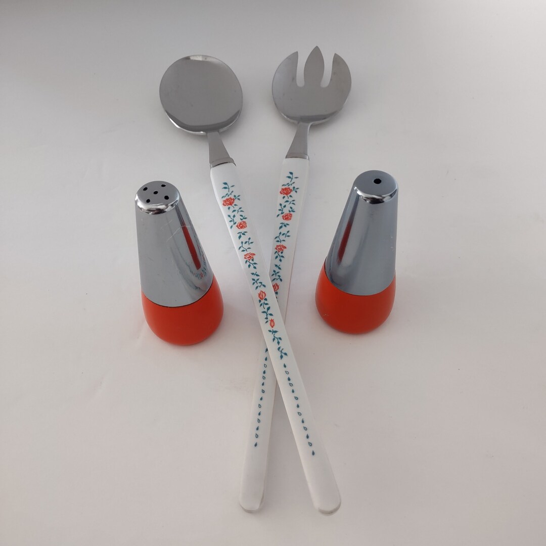 Vintage Mid Century Hostess Set Server Set With Salt Pepper Shakers 4 ...