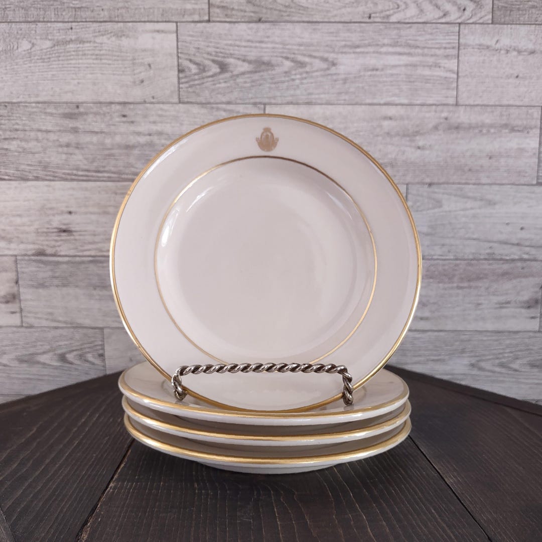 Vintage Shenango Restaurant China Plates Ivory Gold Rim “rolling Rock ...