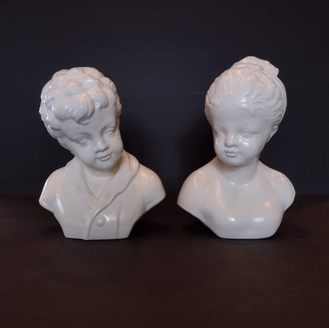 Vintage Ceramic Boy and Girl Bust Italian Style Set of 2/vintage ...