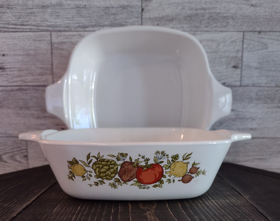 Vintage Corning Ware Spice of Life Pattern Small Baking Dishes Set of 2 ...