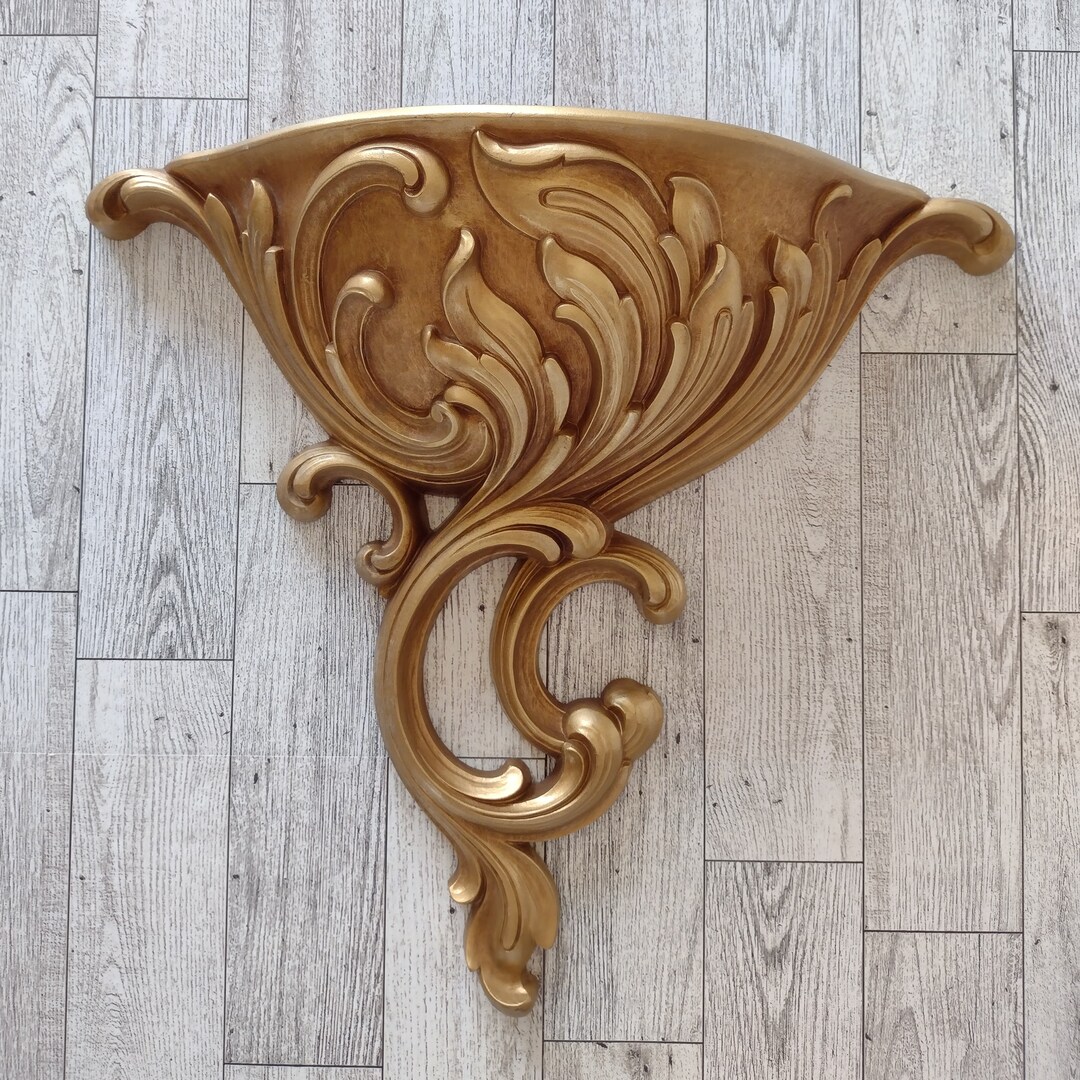 Vintage 1974 Syroco Gold Plastic Resin Art Deco Style Wall Pocket ...