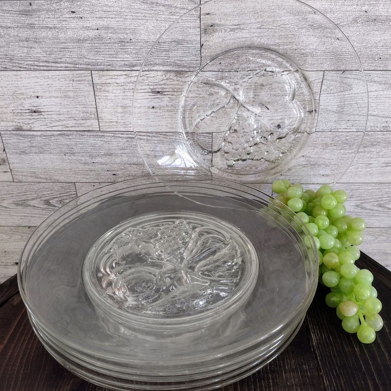 Vintage Glass Plates - Etsy