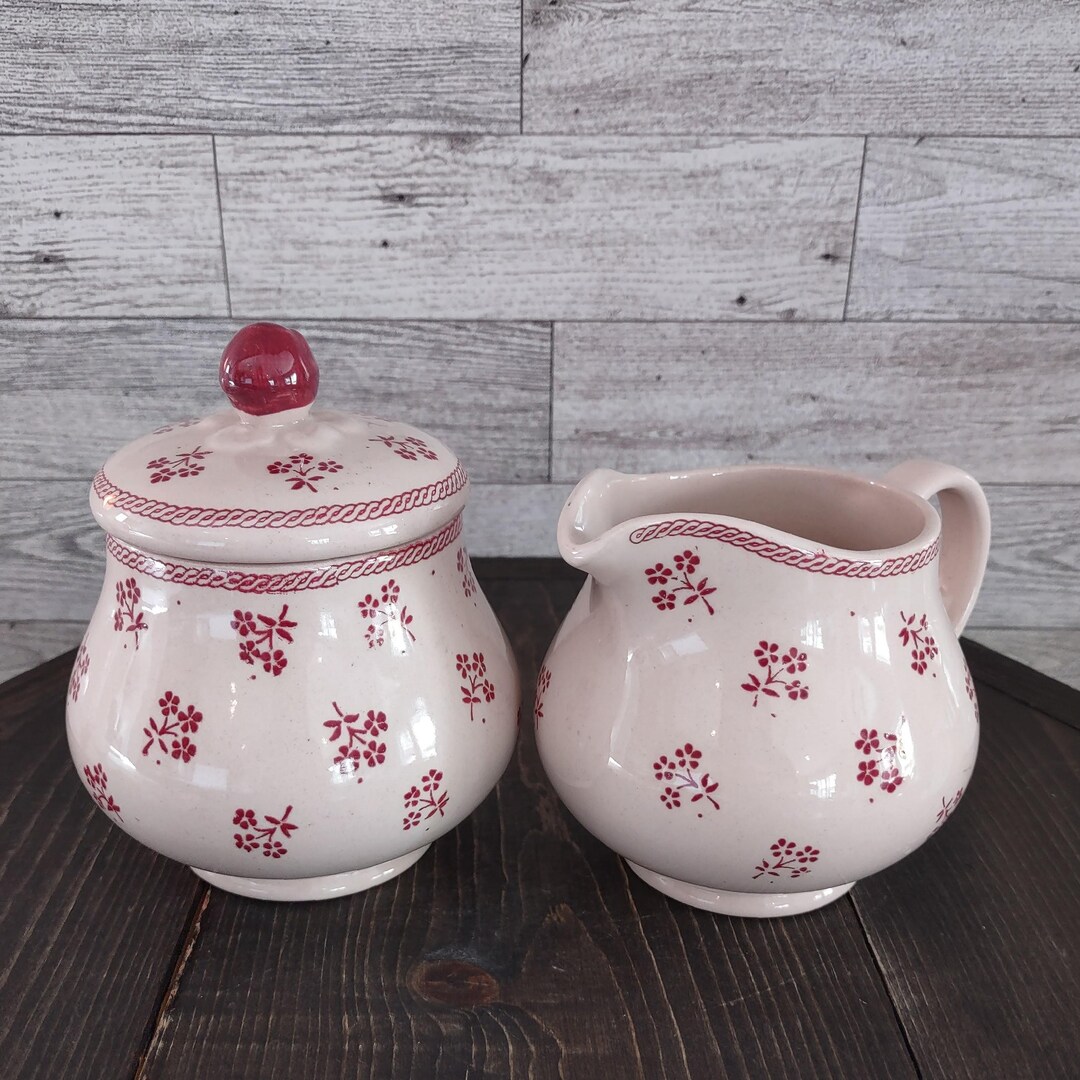 Vintage 1976 Laura Ashley Petite Fleur Burgundy Mauve Ironstone Creamer ...
