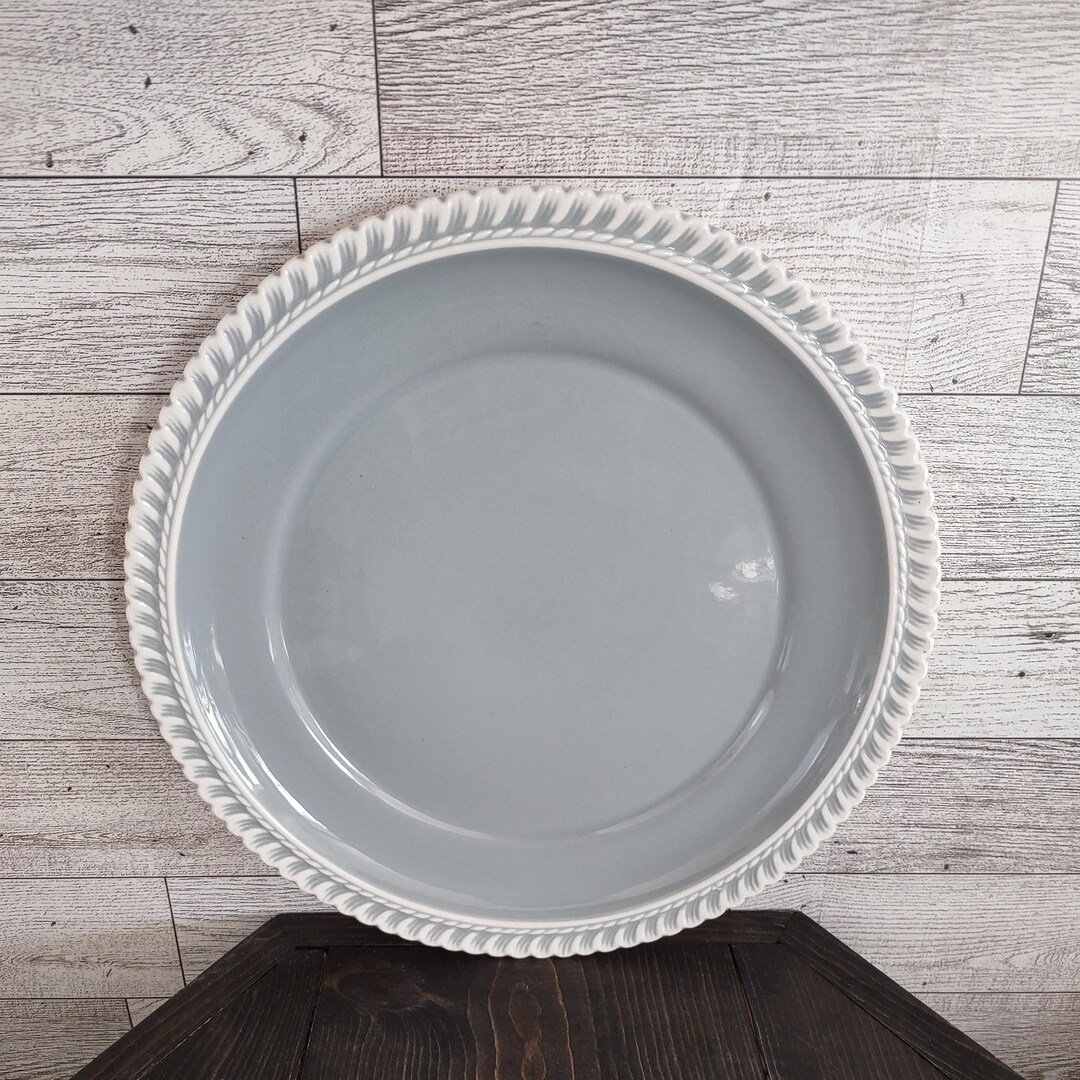 Vintage Harkerware Harker Pottery Gray Dinner Plate Chesterton Pattern ...