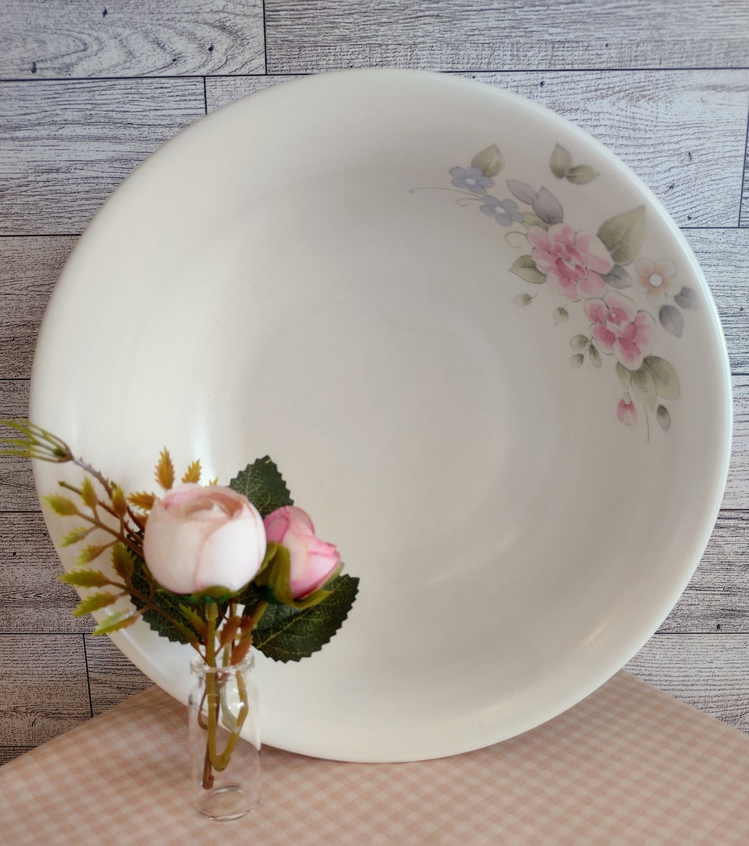 Vintage Pfaltzgraff Tea Rose Pattern Round Medium Serving Bowl/tea Rose ...