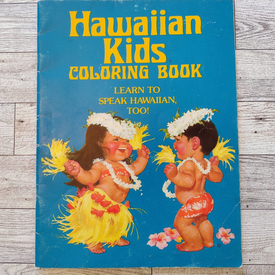 Vintage Hawaiian Kids Coloring Book Learn to Speak Hawaiian Too ...