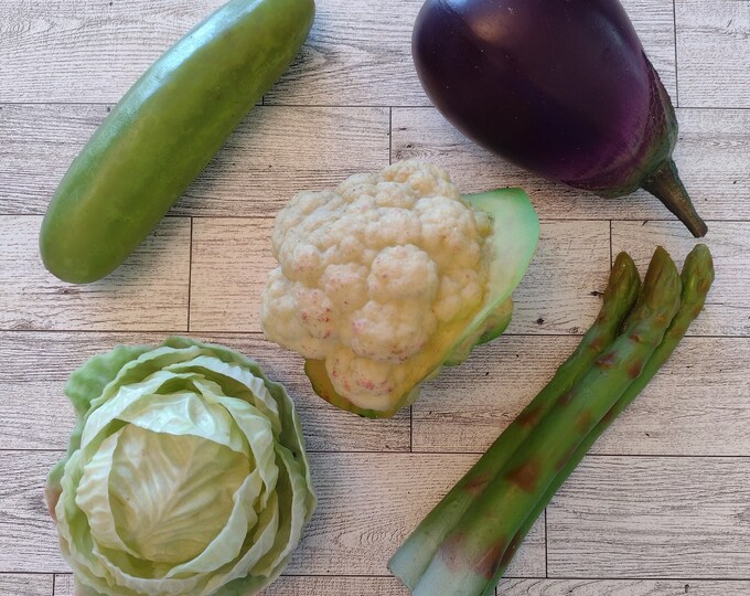 Vintage Plastic Faux Vegetables Lot of 5/vintage Plastic Cauliflower ...