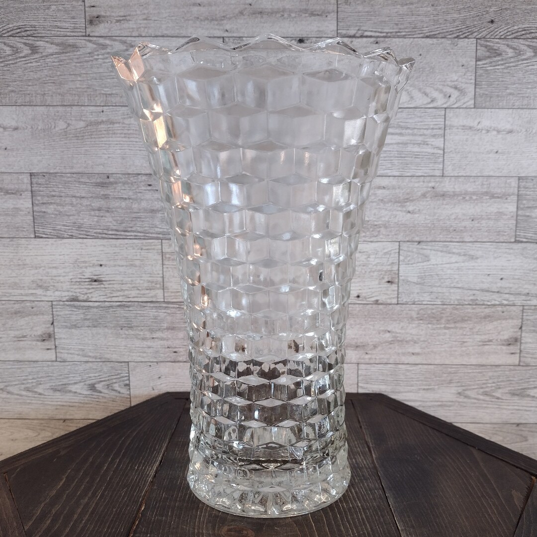 Vintage Tall Heavy Mid Century Modern Whitehall by Colony Clear Cubed ...