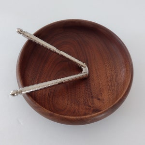 Vintage Solid Wood Nut Bowl With Metal Nickel Plated HMQ Nut Cracker ...