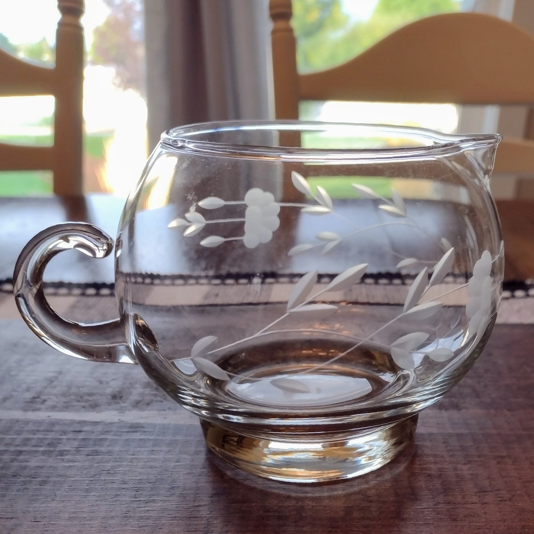 Vintage Princess House Heritage Pattern Clear Etched Floral Glass ...