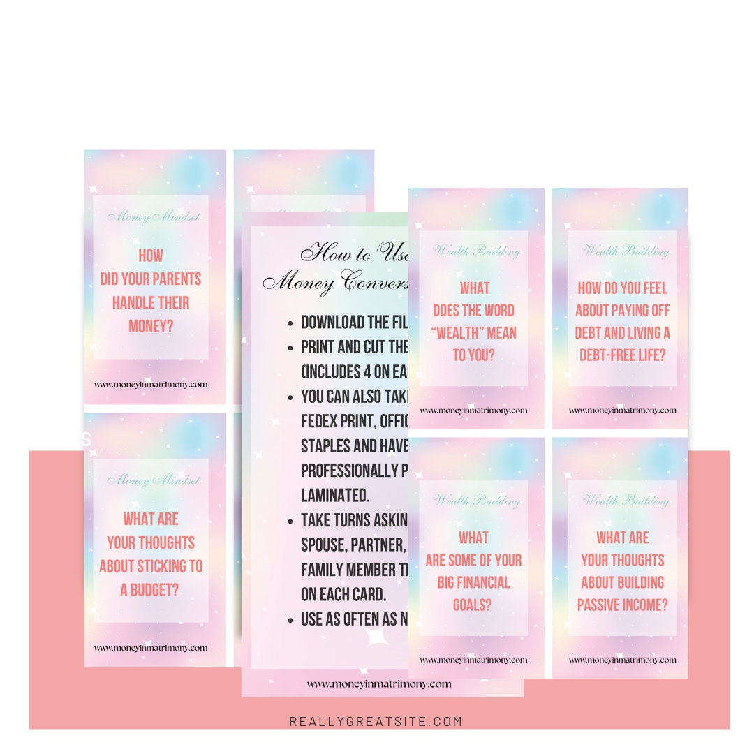 Money Conversation Cards: for Couples Who Want to Get on the Same Page ...