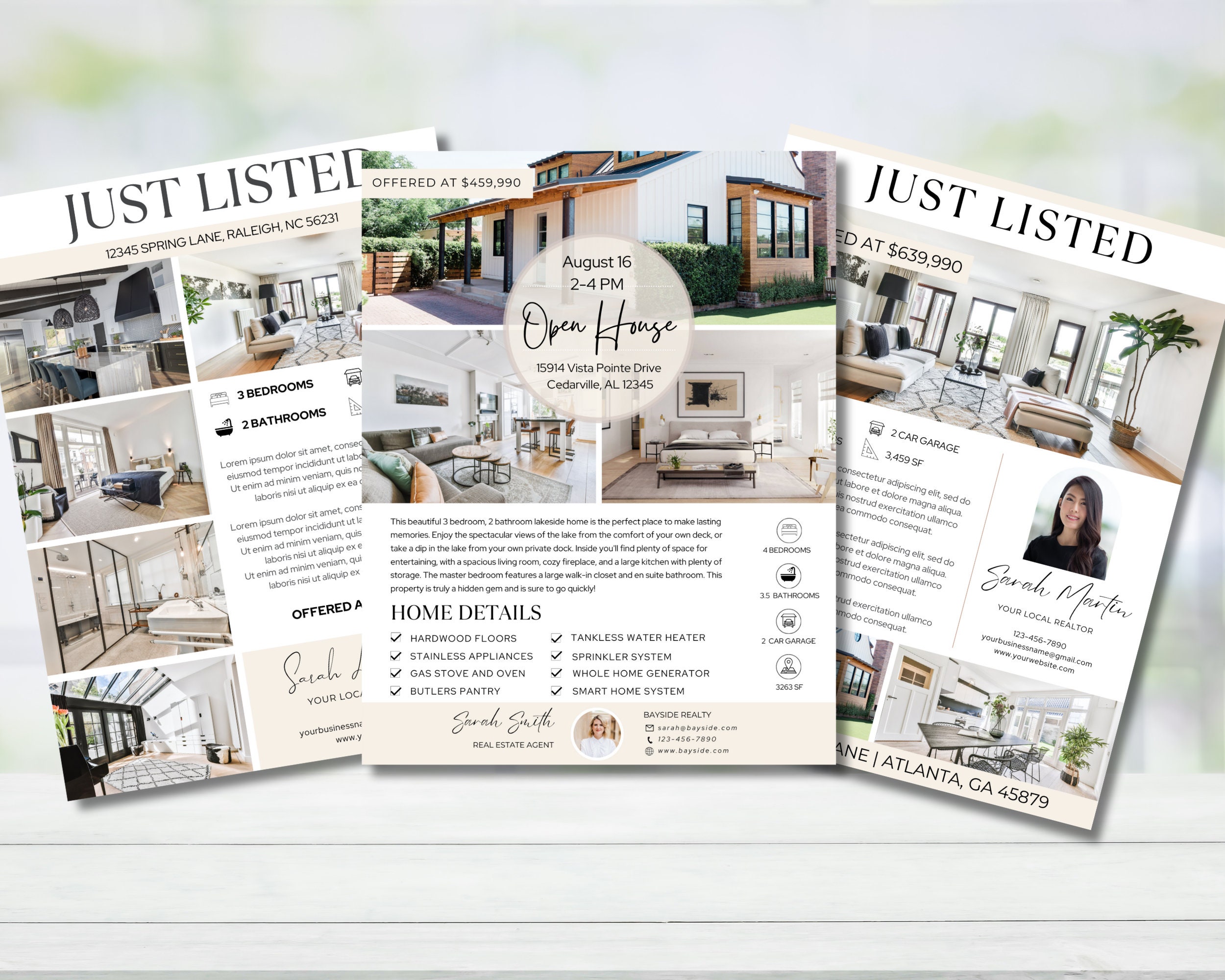 Real Estate Flyers, Realtor Marketing, Editable Listing Flyers, Open ...