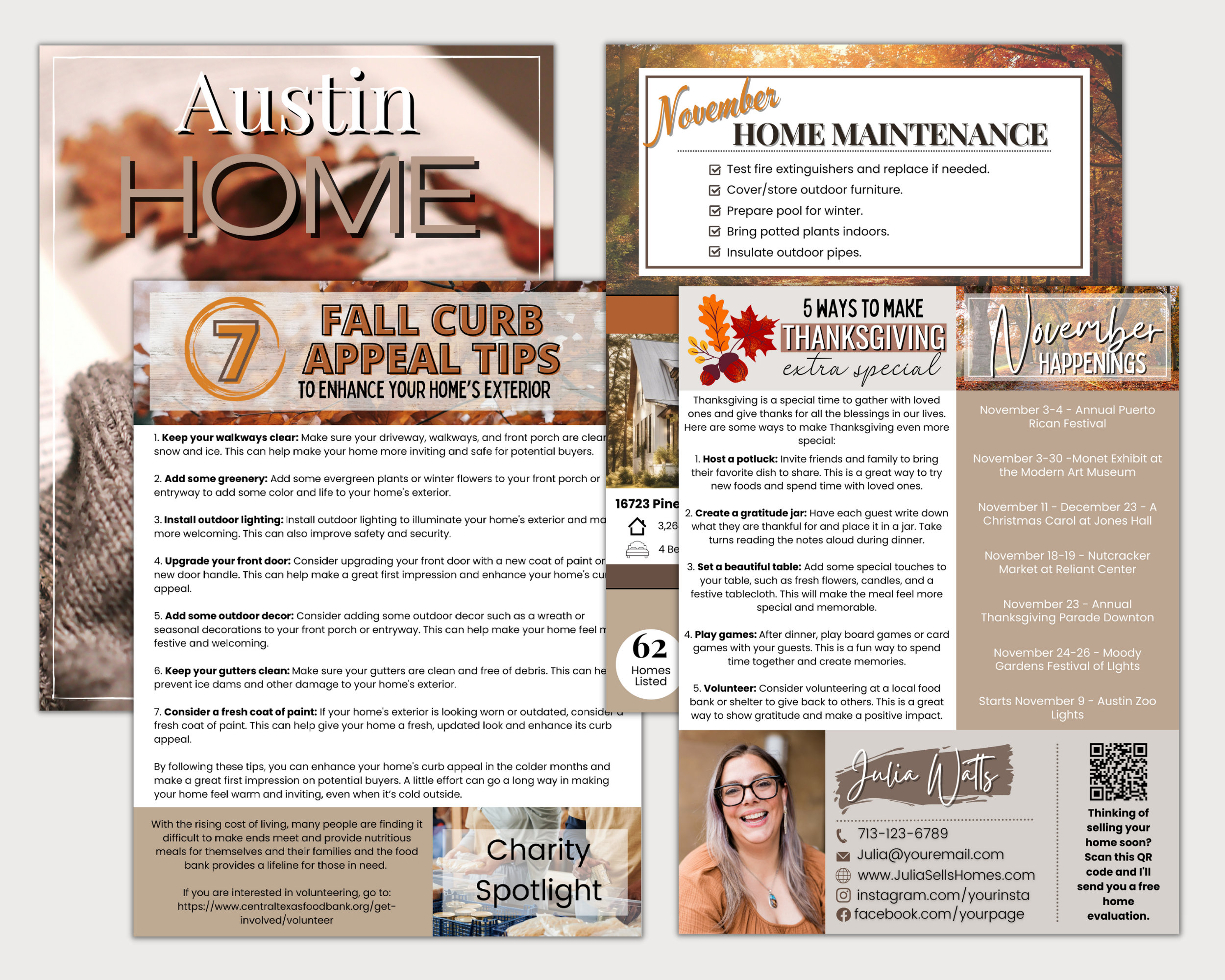 November Real Estate Newsletter, Fall Real Estate Templates, Realtor ...