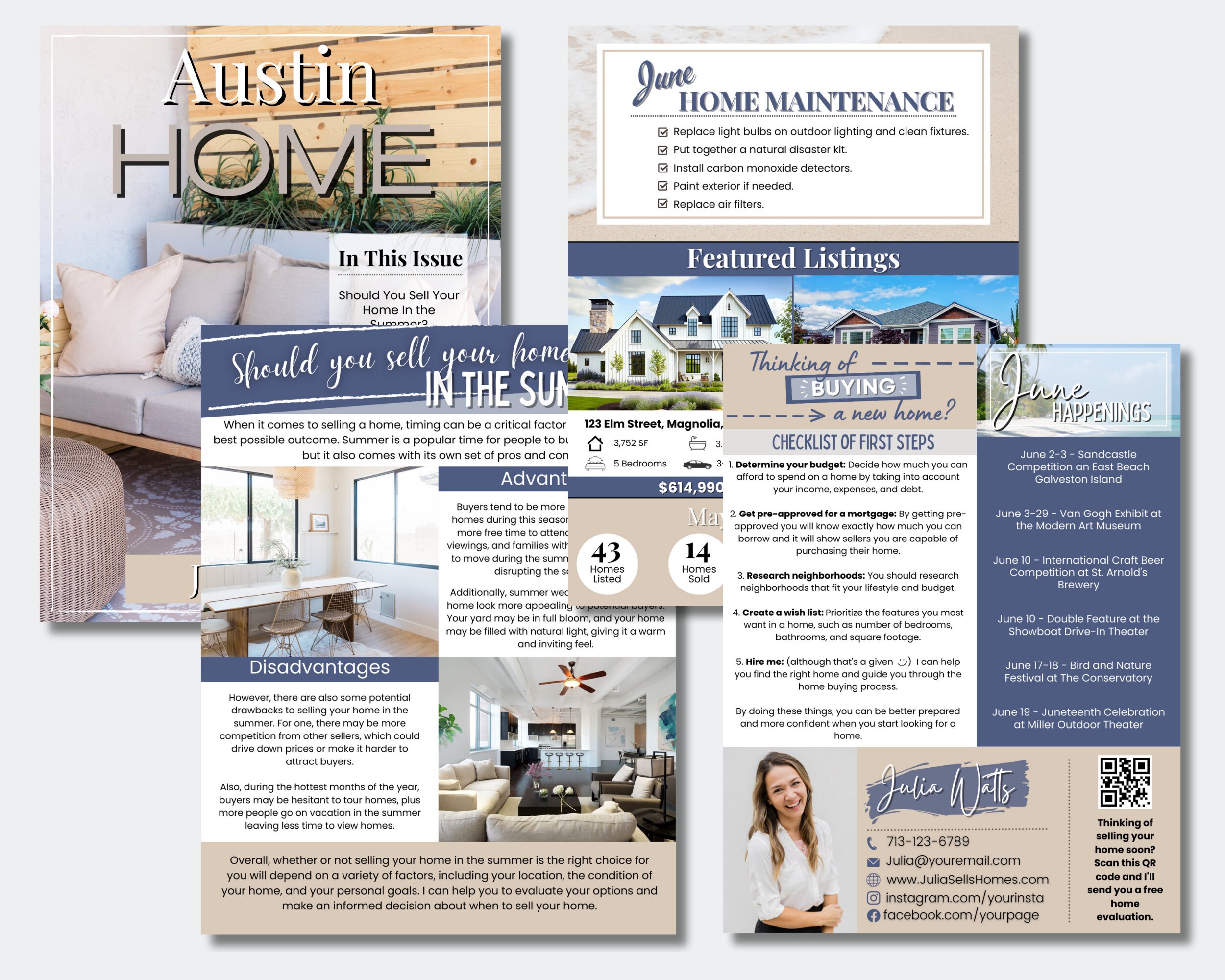 June Real Estate Newsletter, Summer Real Estate Templates, Realtor ...