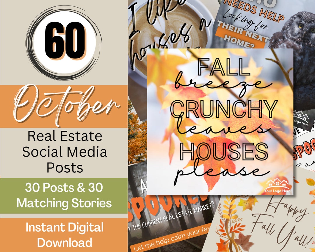 October Social Media Posts, Real Estate Fall Marketing, Fall Instagram ...