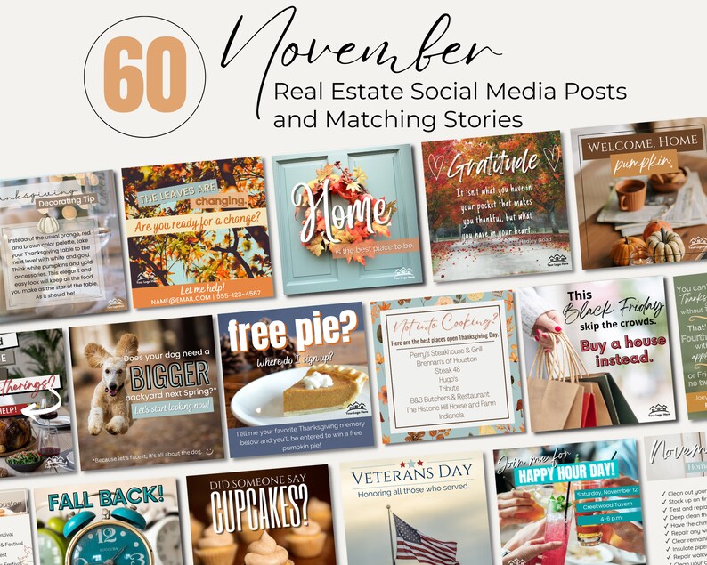 November Social Media Posts, Fall Real Estate Marketing, Real Estate ...
